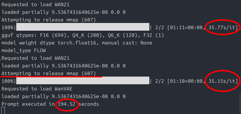wan2.2を「–novram」で動かしてみる（RX9060XT 16GB）（Ubuntu編） | とある男のUbuntu
